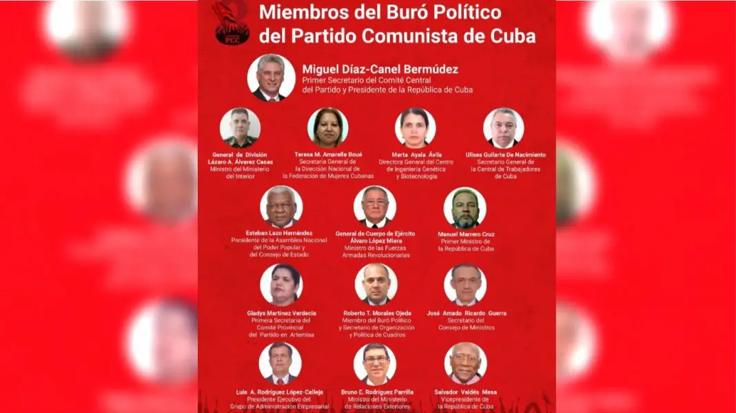 El Buró Político del Partido Comunista de Cuba, los 14 cubanos que ...