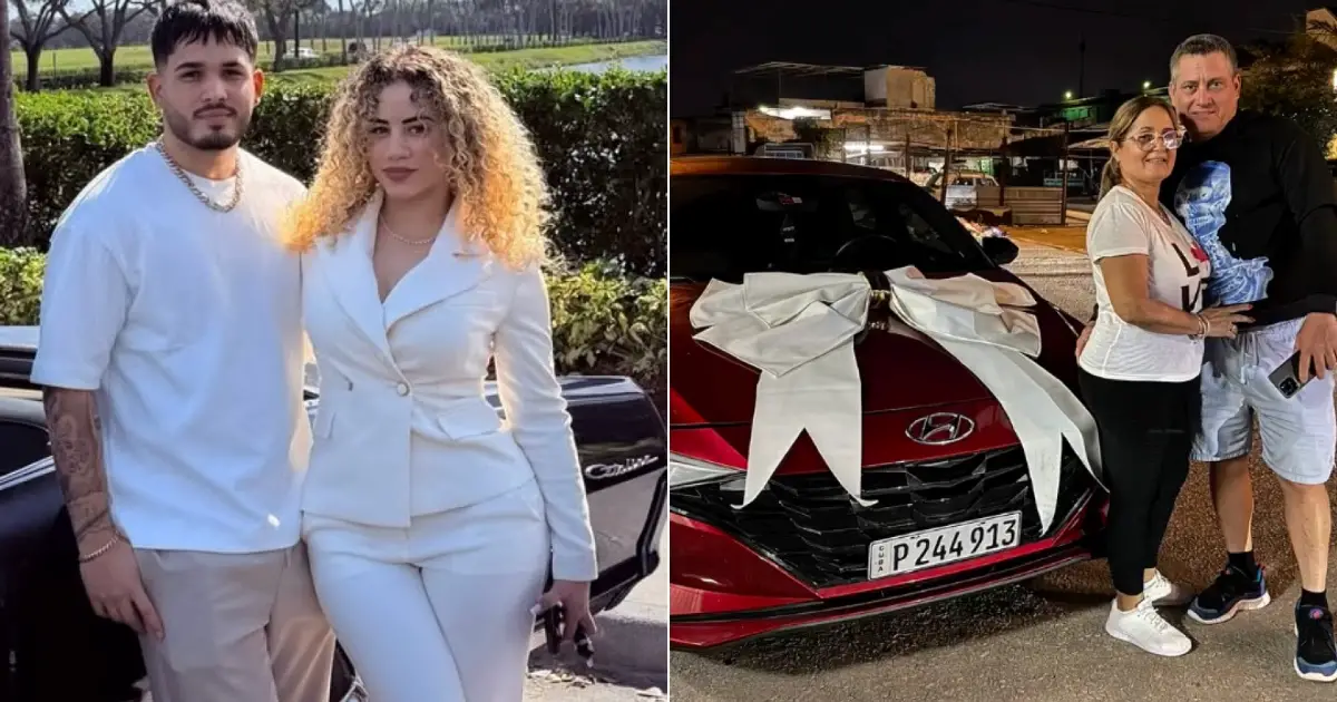 Alex, pareja de Flor de Cuba, sorprende a sus padres con un carro en la ...